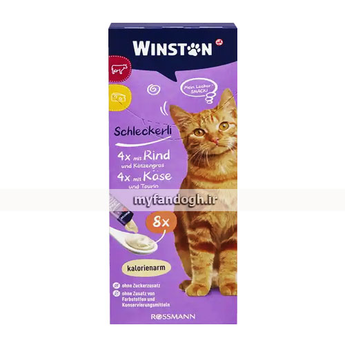 بستنی گربه وینستون طعم گوشت گاو و پنیر Winston Cat Snack Beef and Cheese